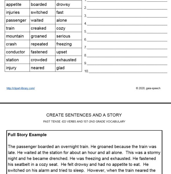 PAST TENSE -ED VERBS: Create sentences and stories - Made By Teachers