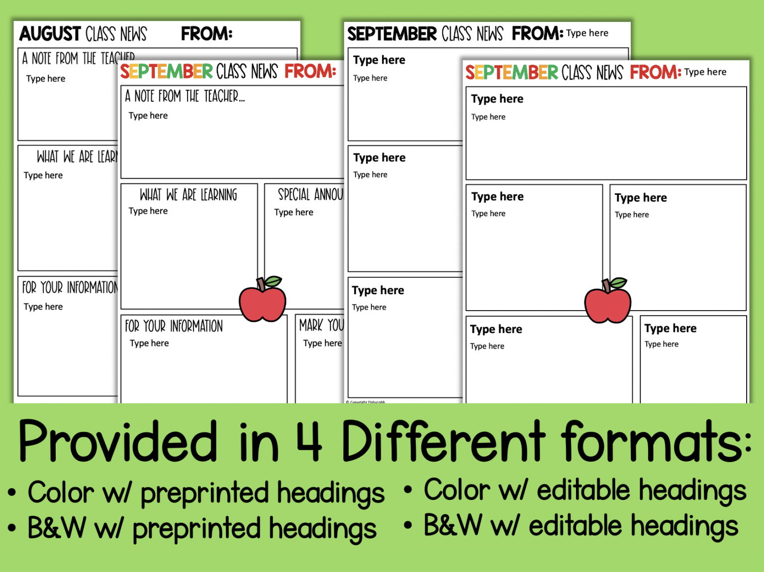 Editable Monthly Classroom Newsletter Templates | Made By Teachers