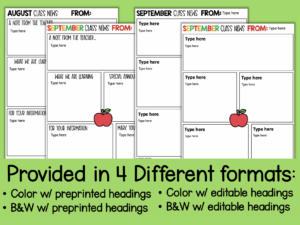 Editable Monthly Classroom Newsletter Templates | Made By Teachers