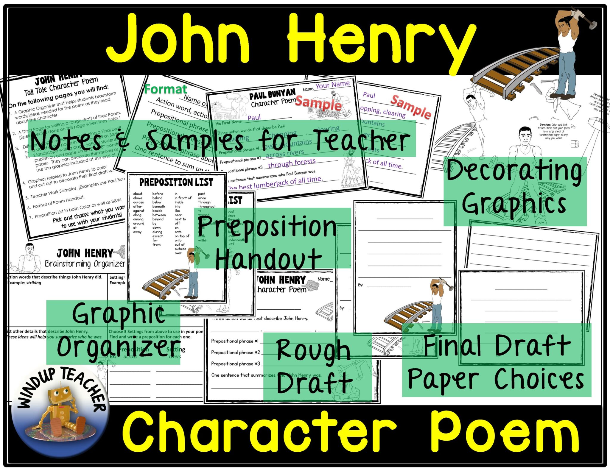 John Henry Character Poem Activity | Made By Teachers
