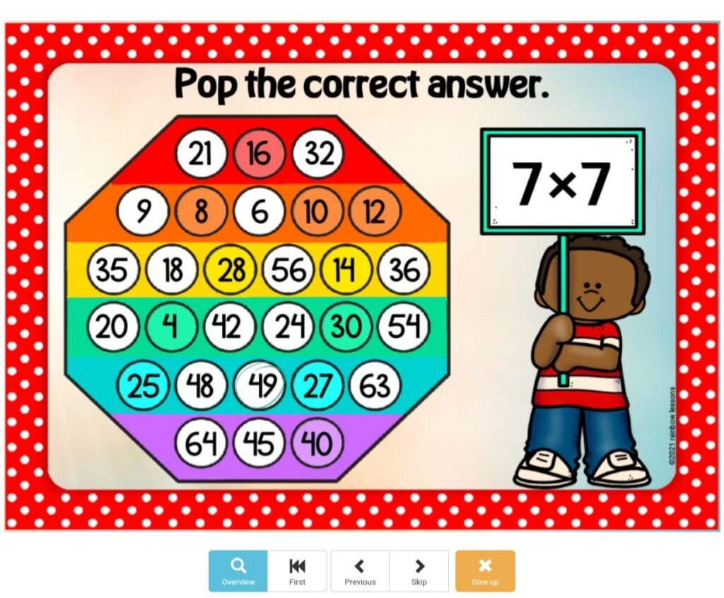 Multiplication Game | Pop it Math Boom Cards - Made By Teachers