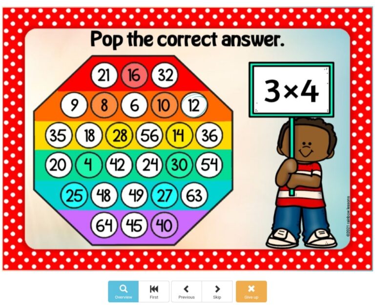 Multiplication Game | Pop it Math Boom Cards | Made By Teachers