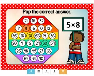 Multiplication Game | Pop it Math Boom Cards - Made By Teachers