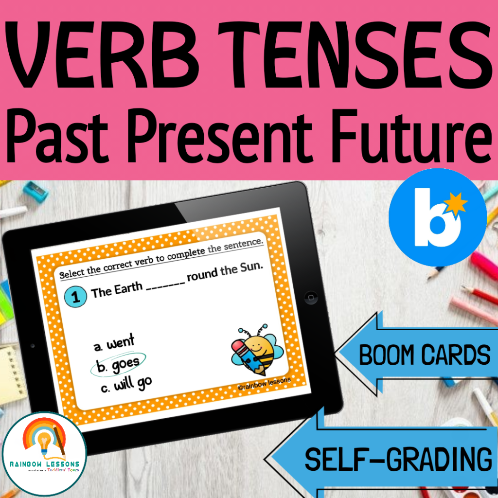 Verb Tenses Boom Cards | Regular Past Tense Verbs - Made By Teachers