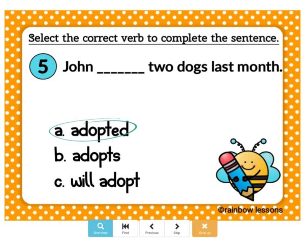Verb Tenses Boom Cards | Regular Past Tense Verbs - Made By Teachers