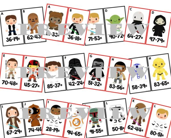 Star Wars Subtraction with Regrouping - Made By Teachers