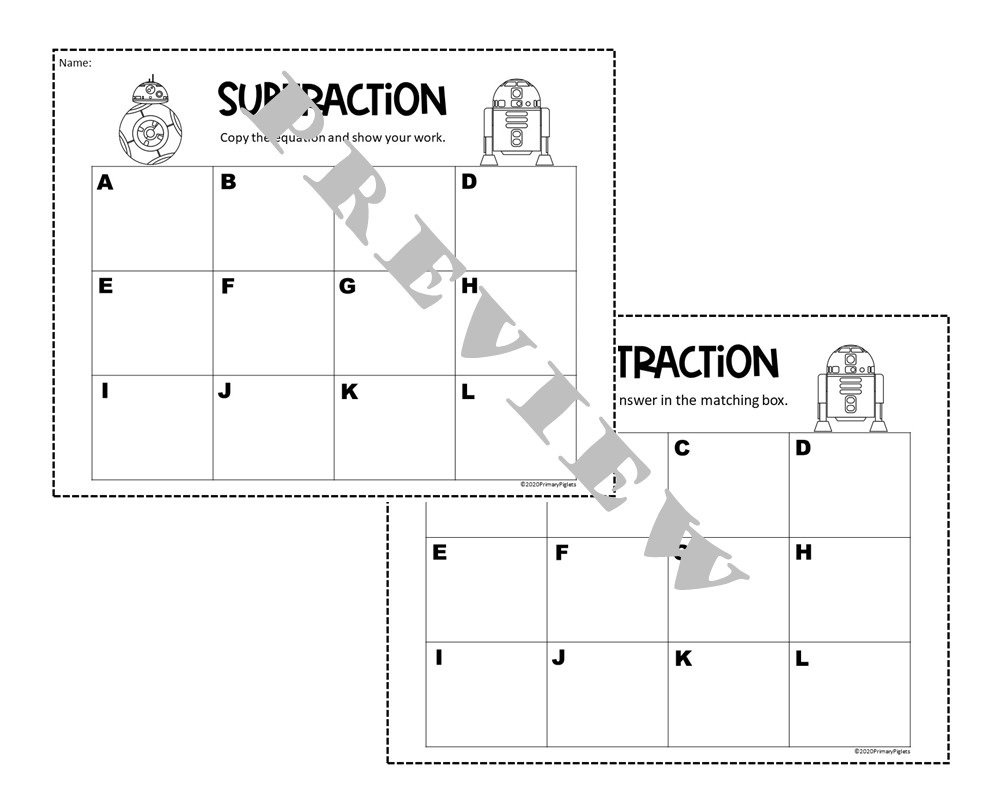 Star Wars Subtraction with Regrouping - Made By Teachers