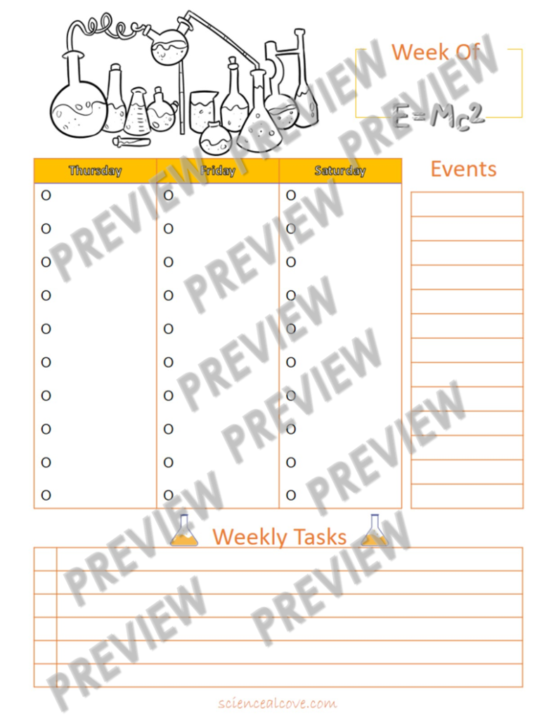 Science Doodle Weekly Planner | Made By Teachers