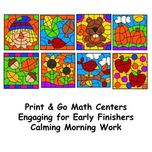 Fall Color by Number Subtraction to 10 - Made By Teachers