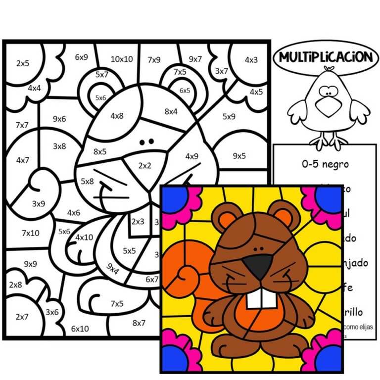 Fall Multiplication Color by Number in Spanish - Made By Teachers