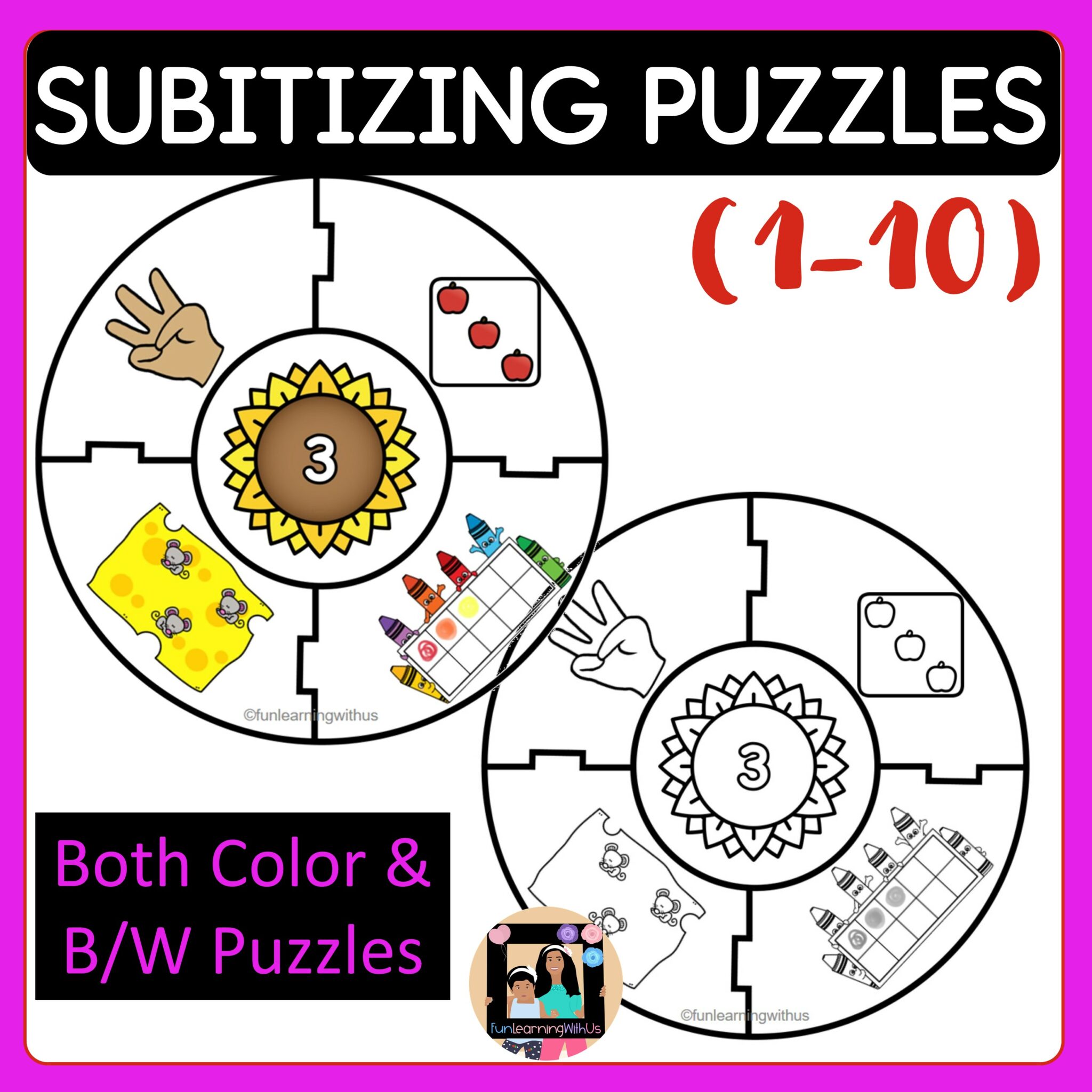 Subitizing Number Sense Math puzzles (1-10) | Made By Teachers