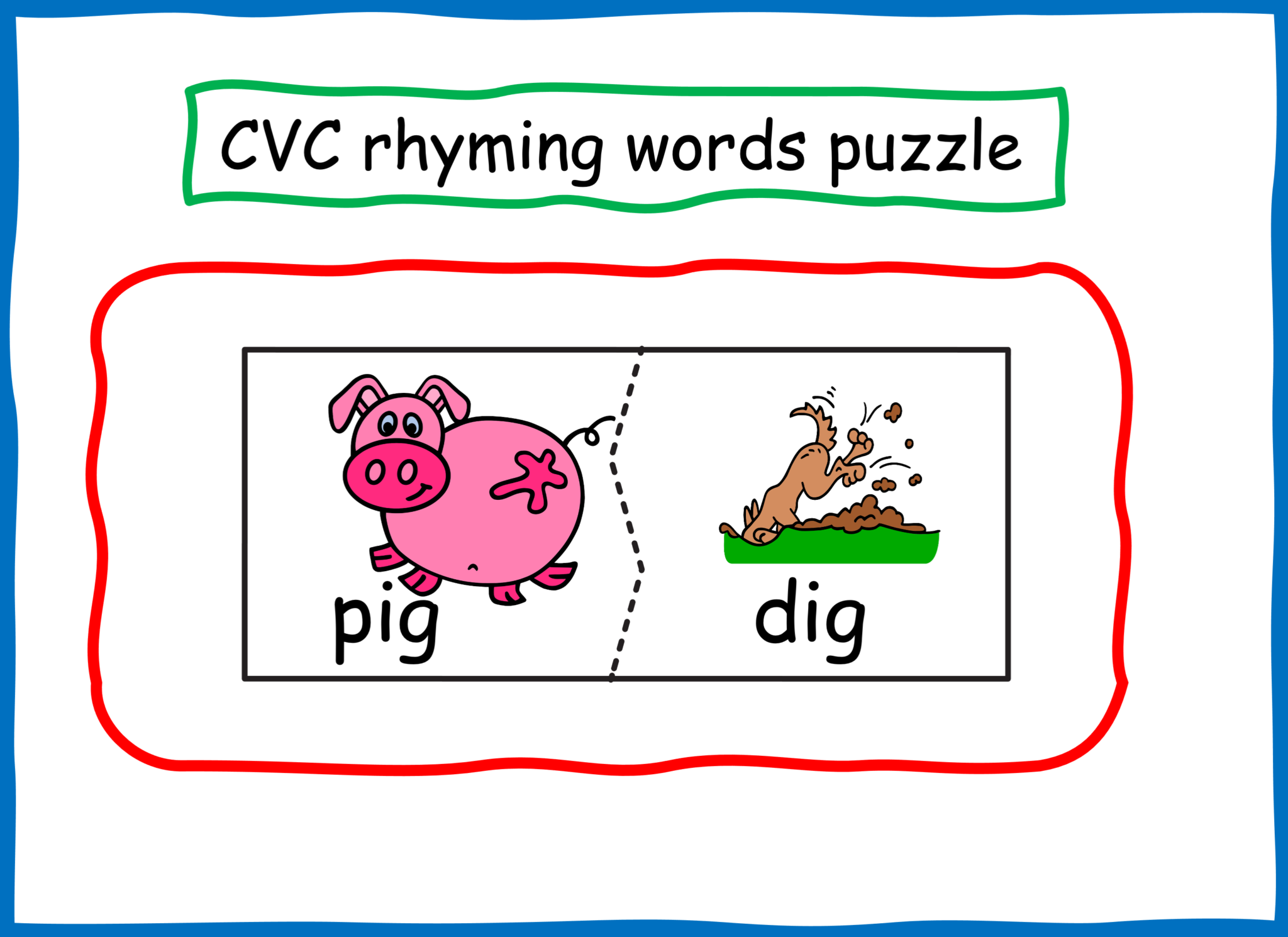 CVC Word rhyming Puzzles | Made By Teachers