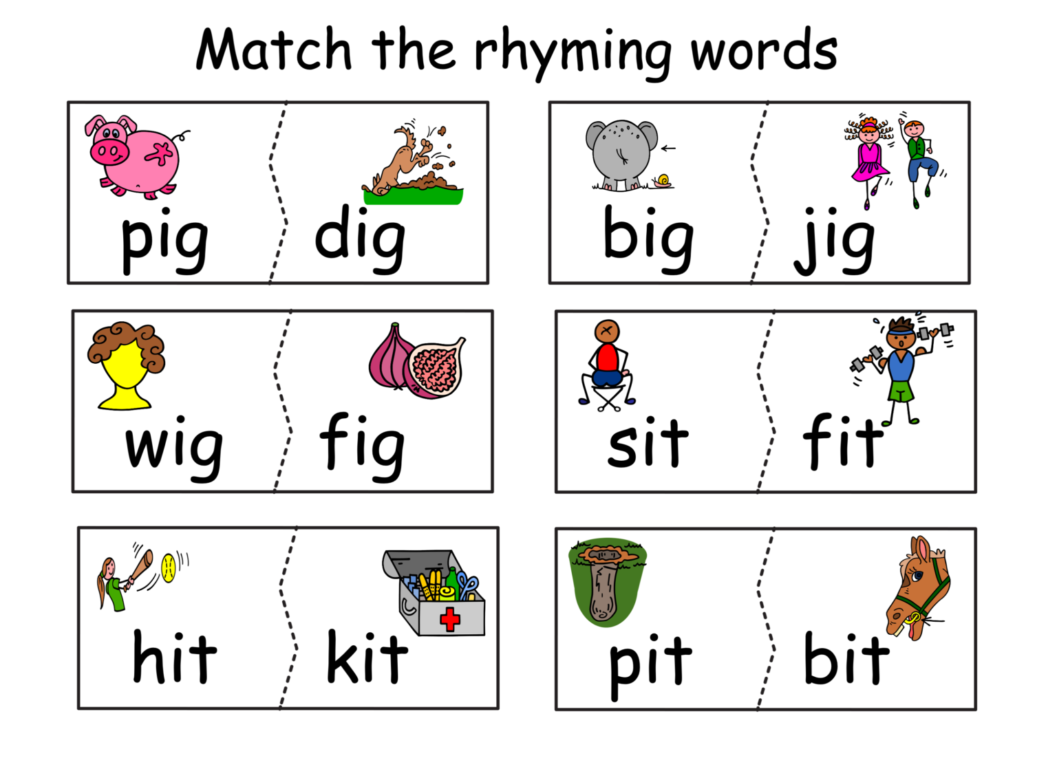 CVC Word rhyming Puzzles | Made By Teachers