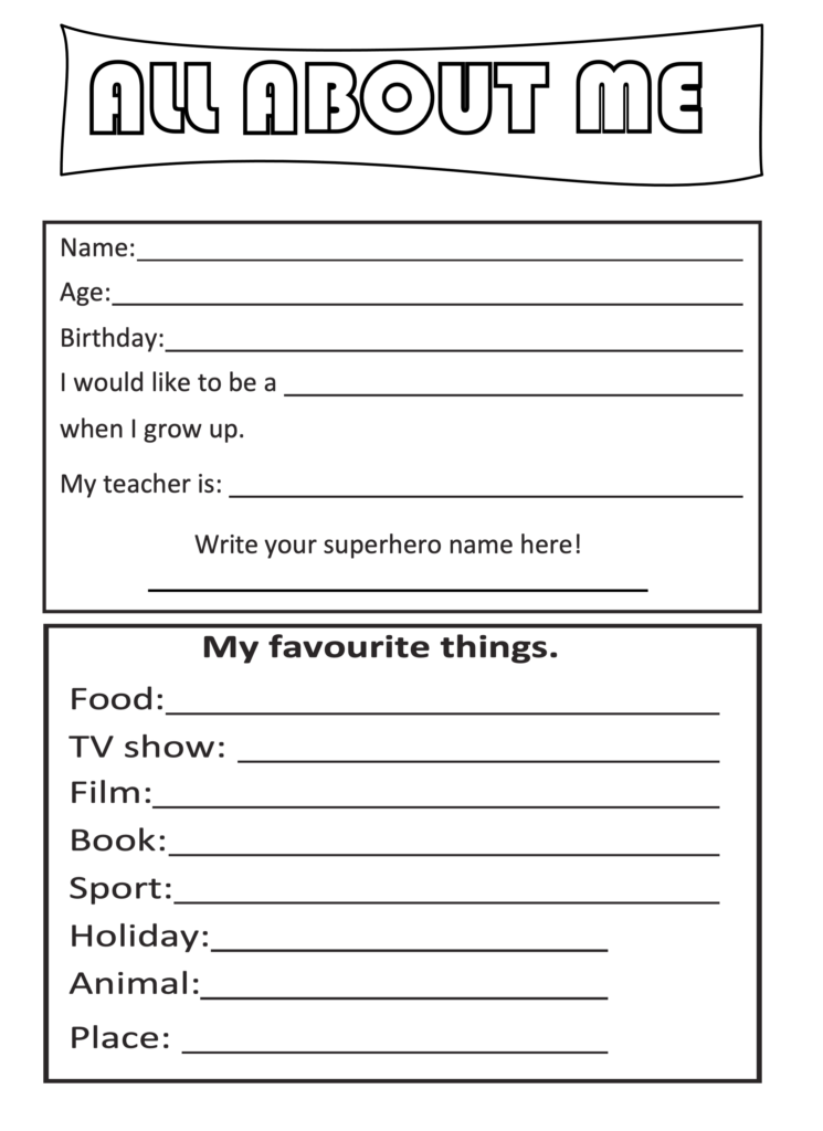 Back to school all about me life skill worksheets - Made By Teachers