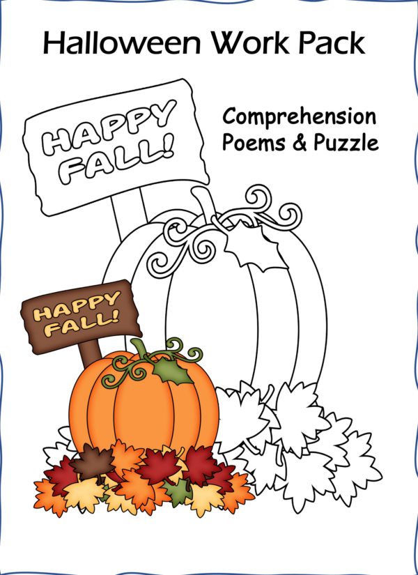 Halloween FUN FALL Poem Comprehension and puzzle | Made By Teachers