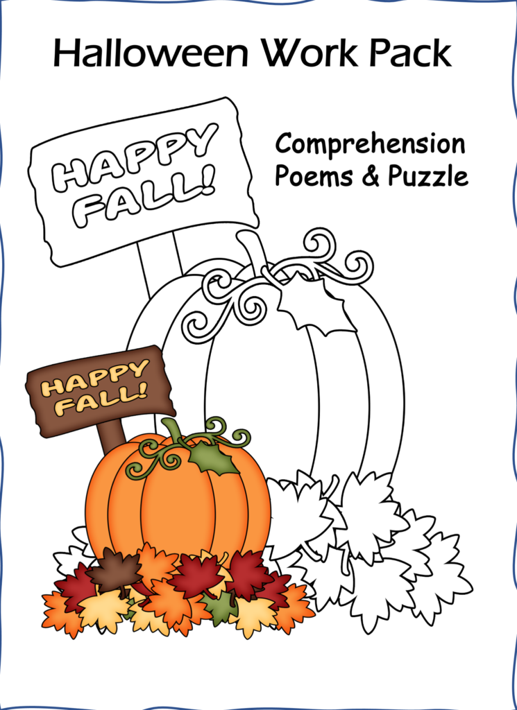 Halloween FUN FALL Poem Comprehension and puzzle | Made By Teachers