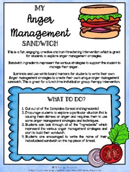 Anger Management Sandwich - Made By Teachers