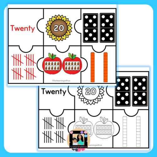Subitizing Number Sense Math Puzzles (1-20) - Made By Teachers