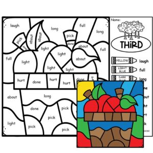 Fall Color by Code Sight Words Third Grade - Made By Teachers