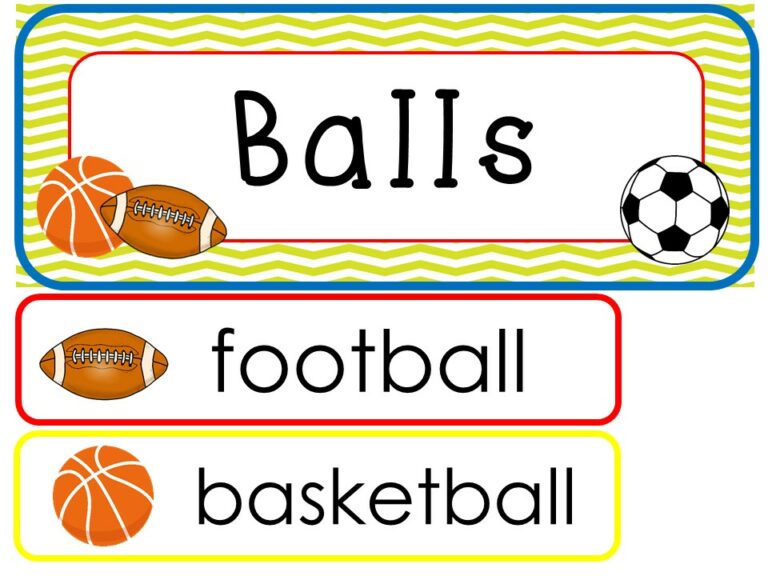 Balls Word Wall Weekly Daycare Class Accessory. - Made By Teachers