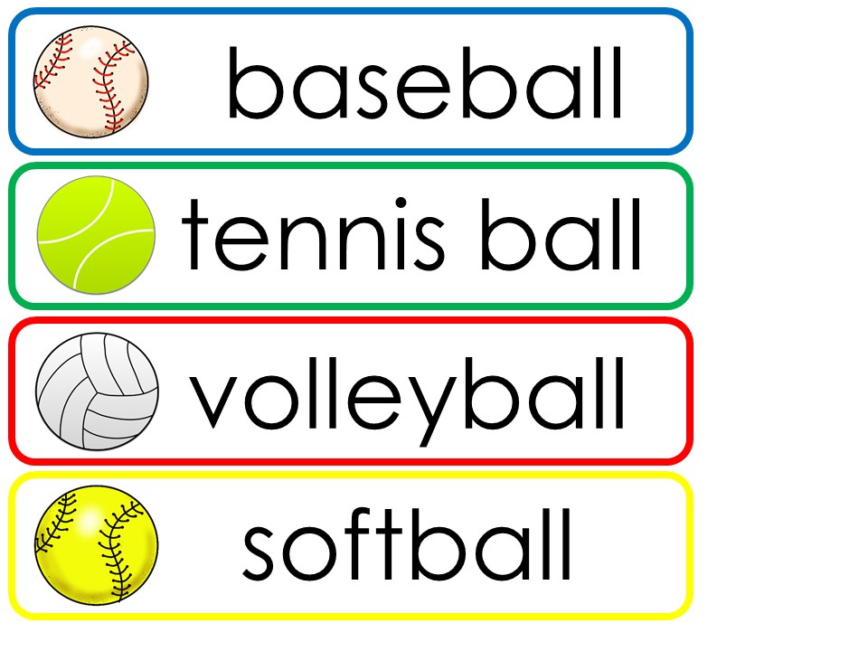 Balls Word Wall Weekly Daycare Class Accessory. - Made By Teachers