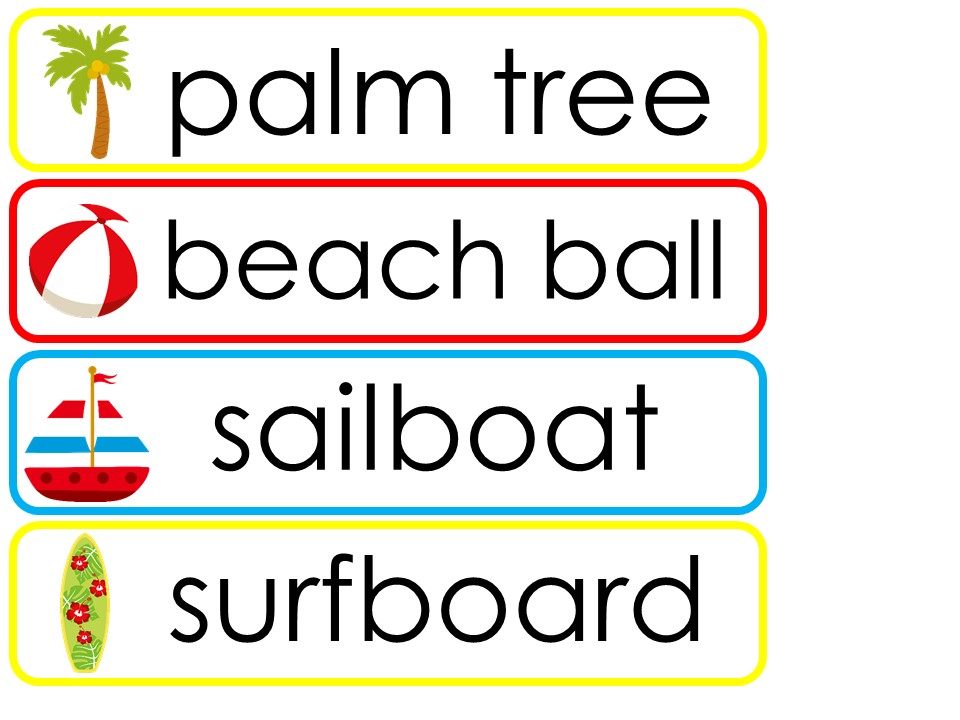 Beach theme Word Wall Weekly Classroom Accessory. - Made By Teachers