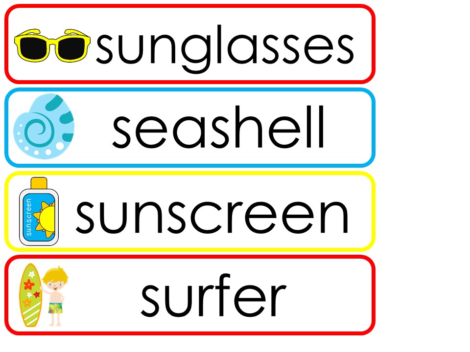 Beach theme Word Wall Weekly Classroom Accessory. - Made By Teachers