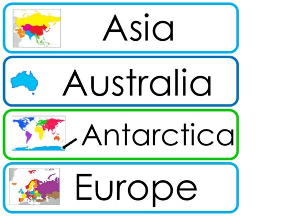 Continents Classroom Word Wall Bulletin Board Set - Made By Teachers