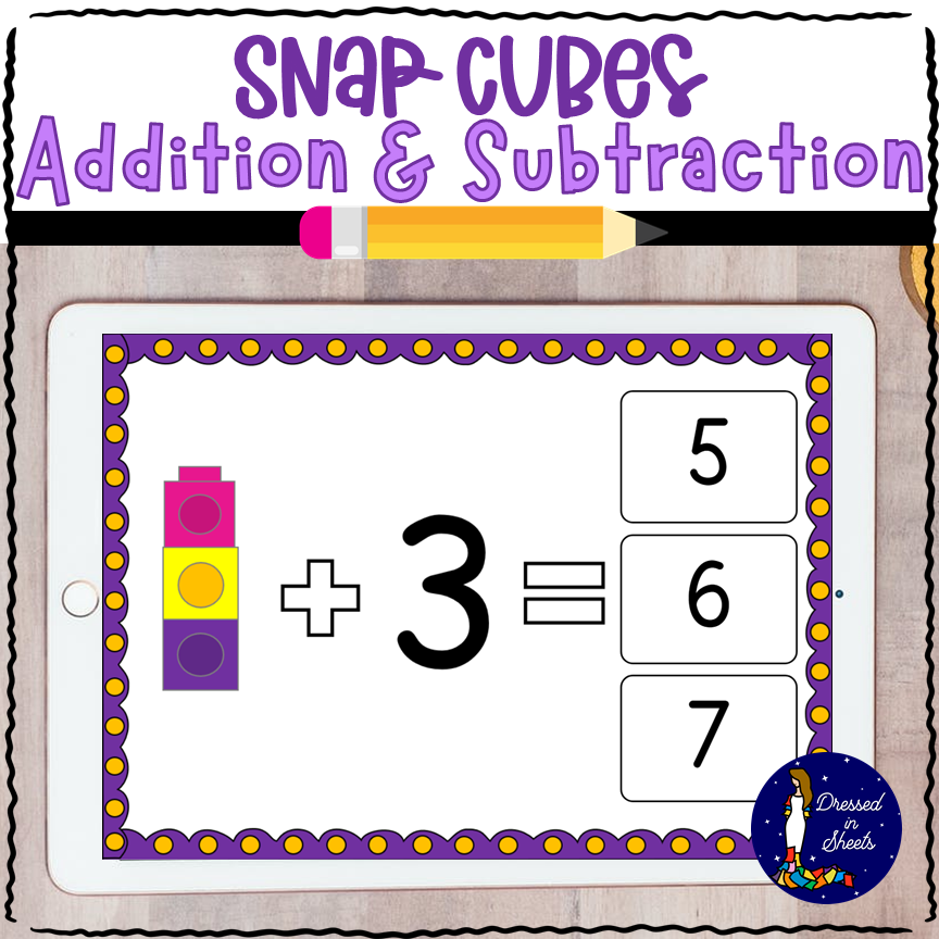 Snap Cubes Single Digit Addition & Subtraction Task Cards | Made By ...