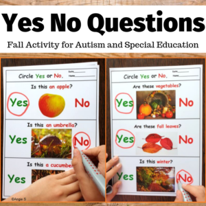 Fall Activity Yes No Questions for Speech Therapy - Made By Teachers