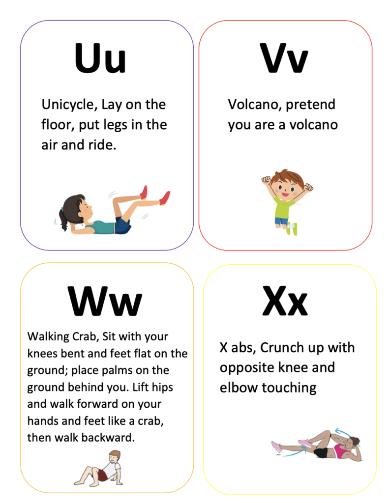 ABC Exercise Cards - Made By Teachers