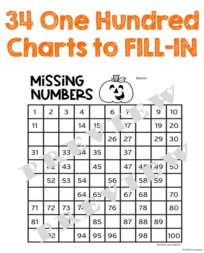 Halloween 100S Charts Worksheets Bundle | Made By Teachers
