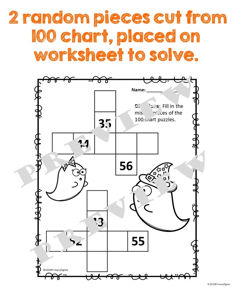 Halloween 100S Charts Worksheets Bundle | Made By Teachers