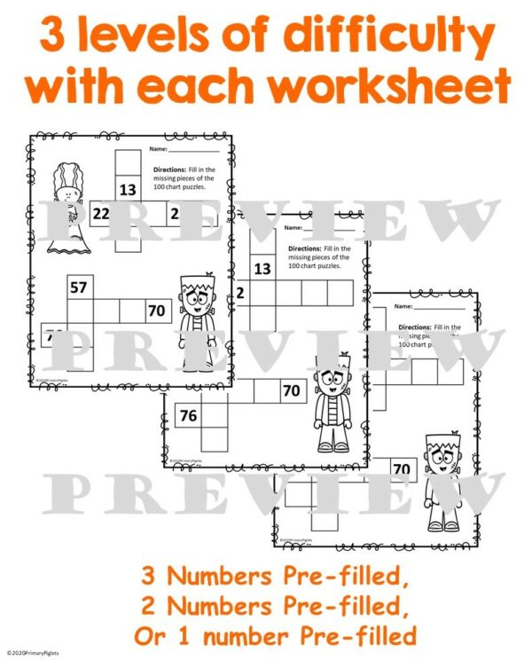 Halloween 100S Charts Worksheets Bundle | Made By Teachers