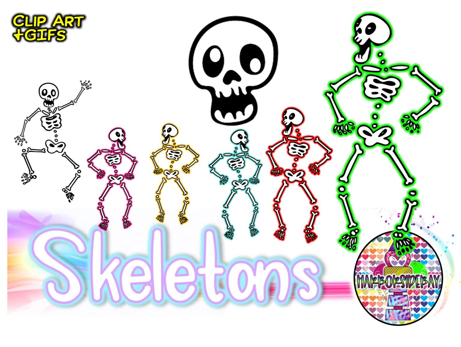 Skeleton Clip Art and Gifs for October Halloween - Made By Teachers