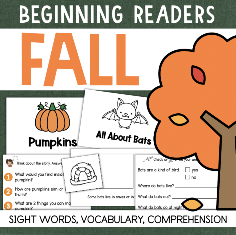 FALL Decodable Readers Vocabulary & Comprehension - Made By Teachers