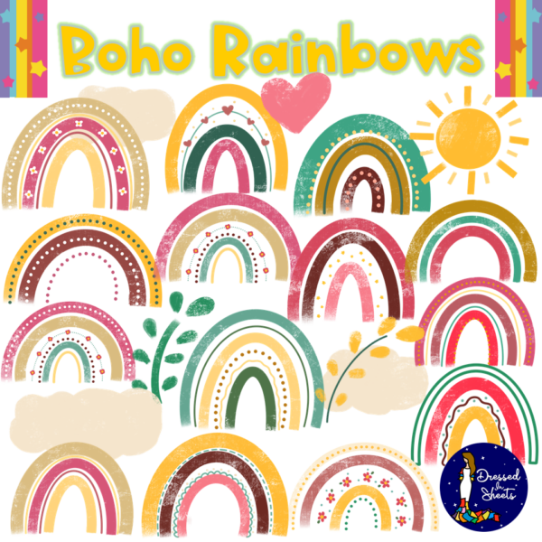 Boho Rainbows Clip Art | Made By Teachers