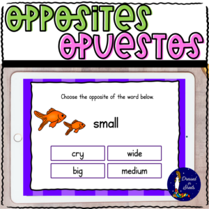 Opposites Opuestos BOOM Cards - Made By Teachers