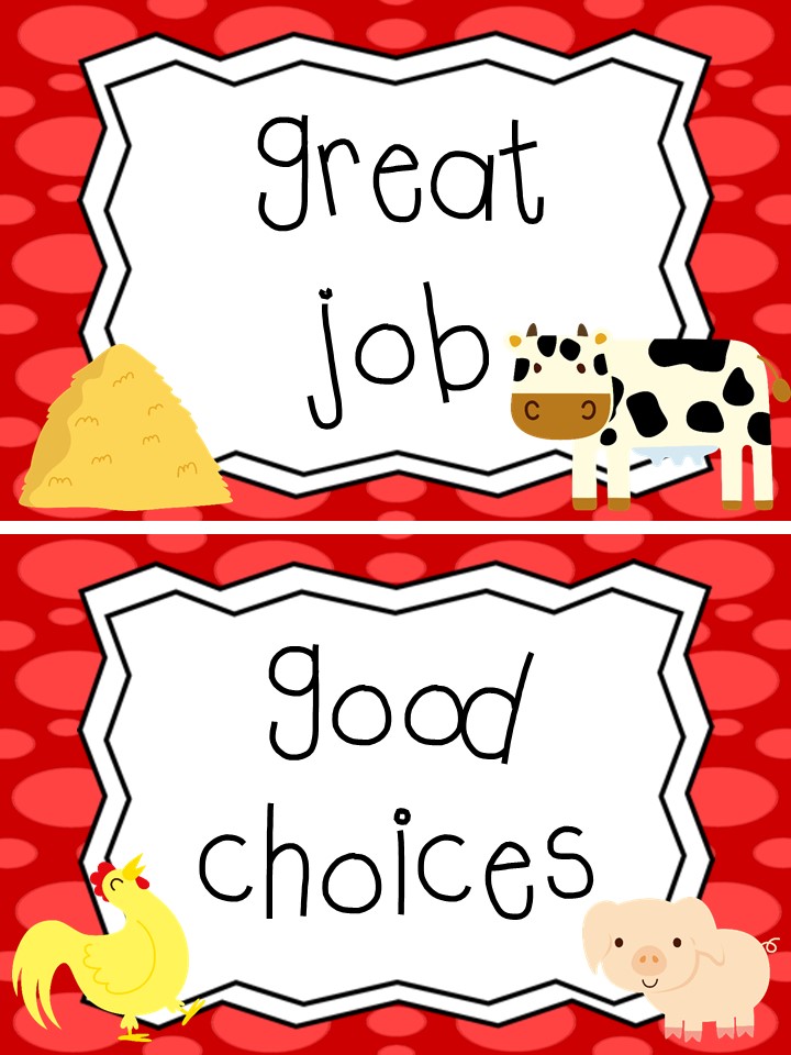 8 Farm themed Class Behavior Clip Chart Cards. - Made By Teachers