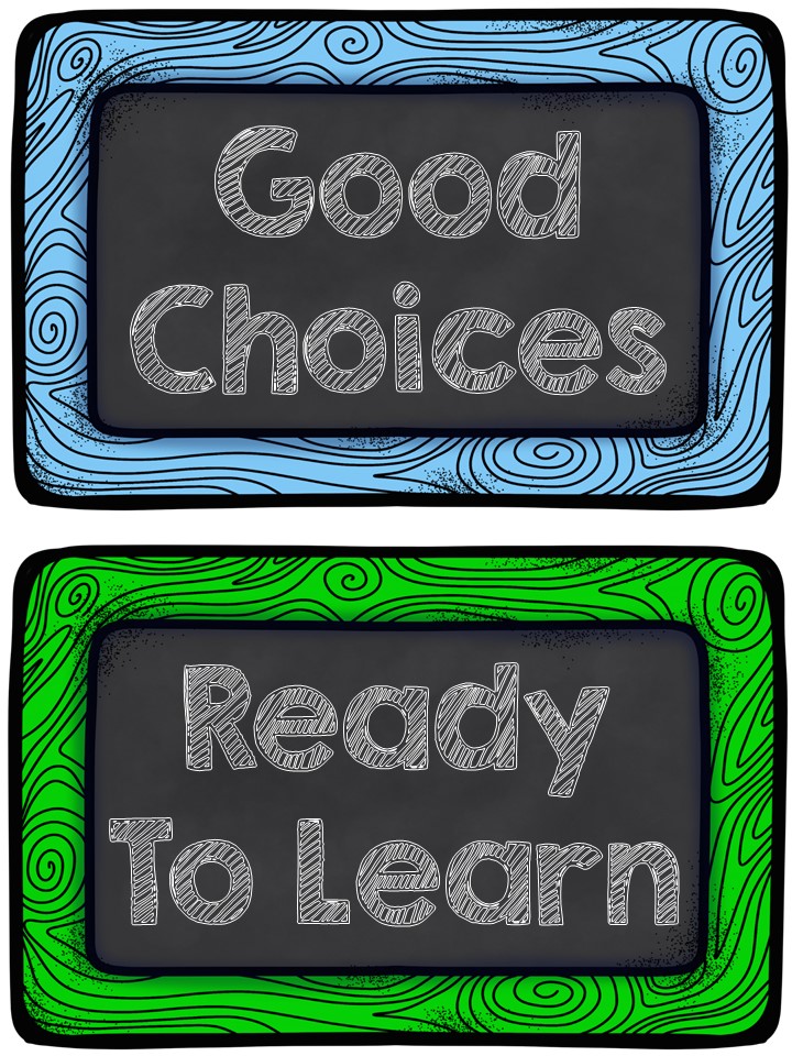 7 Bright Colors Wood and Chalkboard Behavior Cards - Made By Teachers