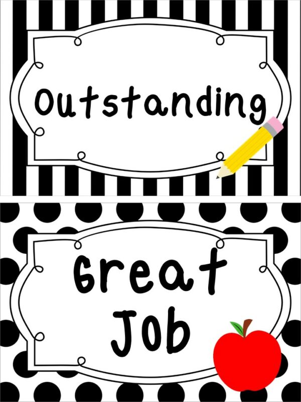 7 Black and White School Behavior Clip Chart Cards - Made By Teachers