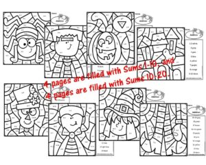 Halloween Color by Number Bundle - Made By Teachers