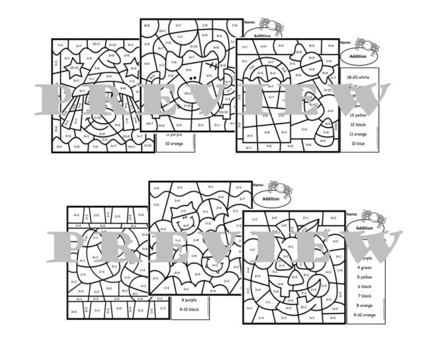 Halloween Color by Number Bundle - Made By Teachers