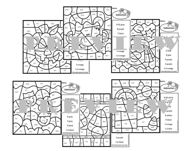 Halloween Color by Number Bundle | Made By Teachers