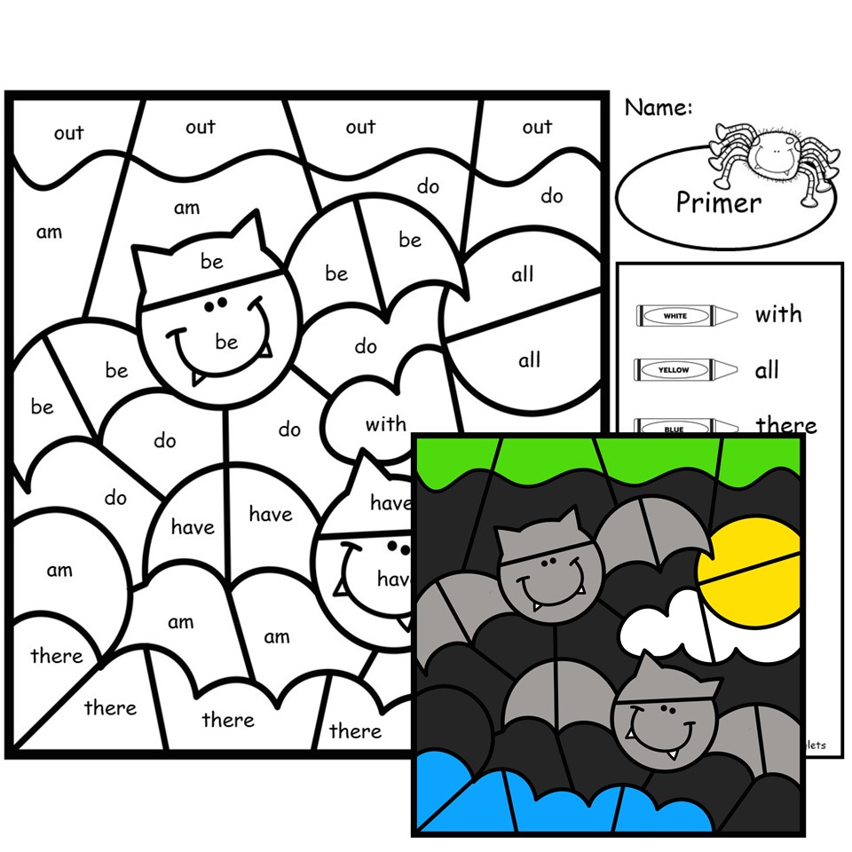 Halloween Color by Sight Words K-2 - Made By Teachers