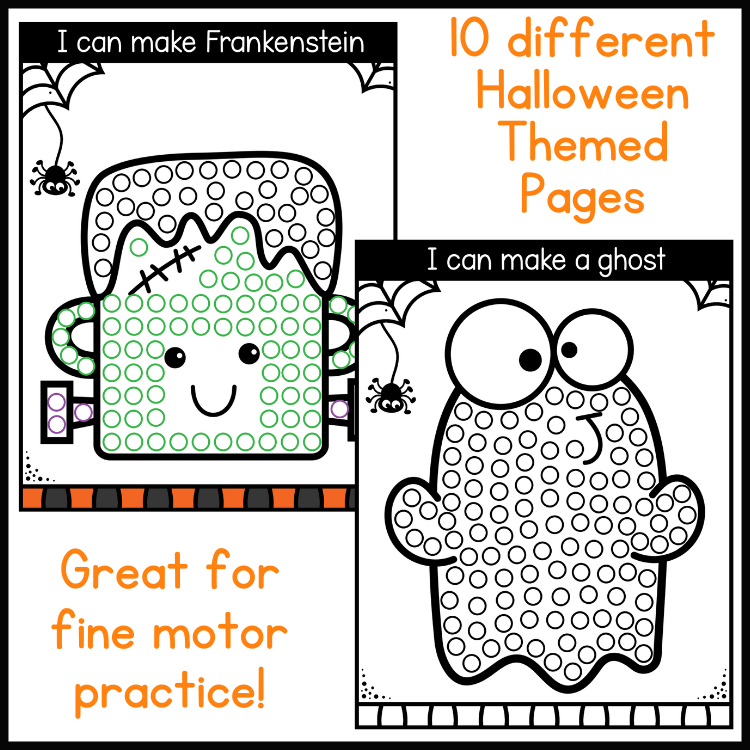Halloween Crafts Q Tip Painting Fine Motor Activity - Made By Teachers
