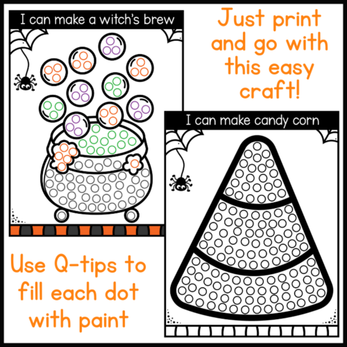 Halloween Crafts Q Tip Painting Fine Motor Activity - Made By Teachers