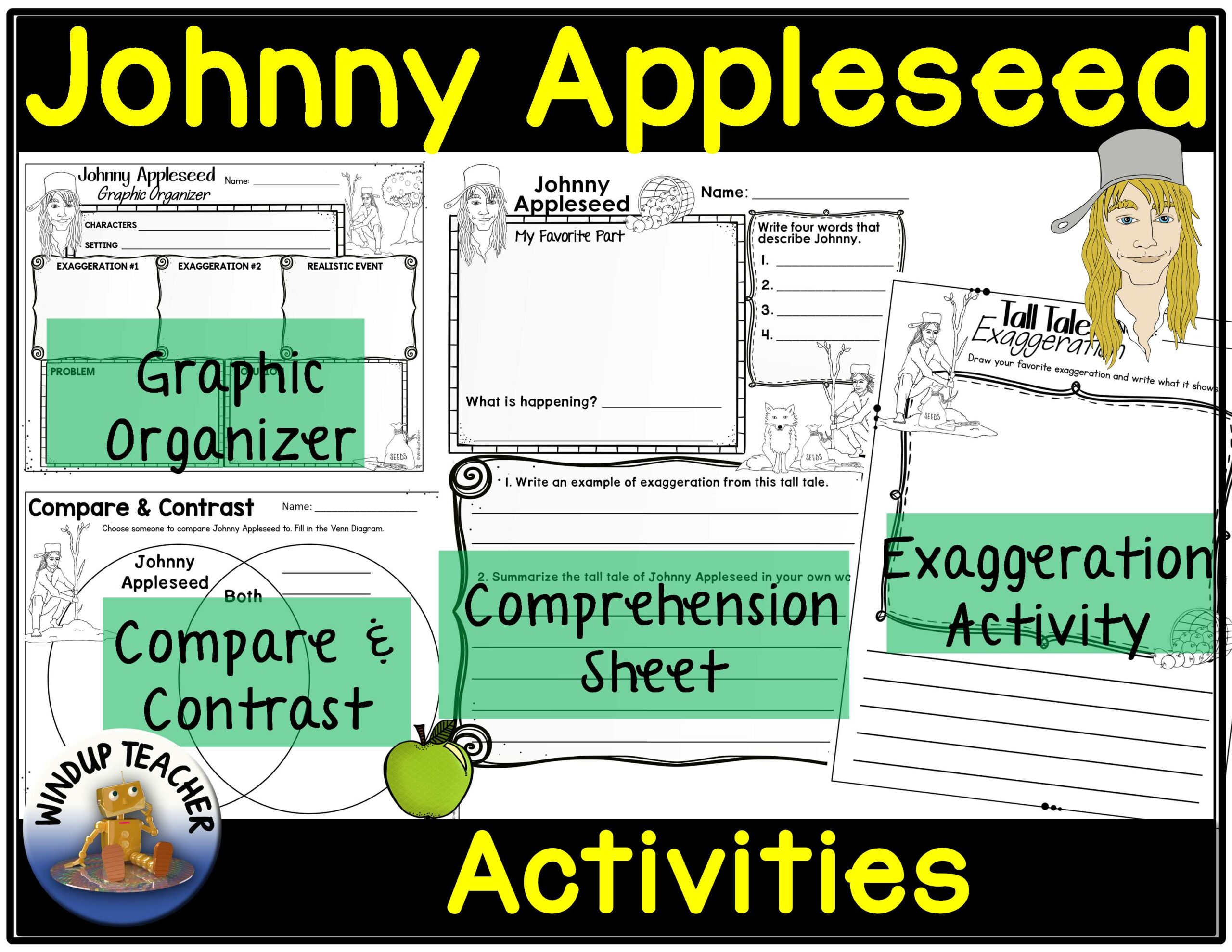 Johnny Appleseed Activity Sheets | Print and Go! | Made By Teachers