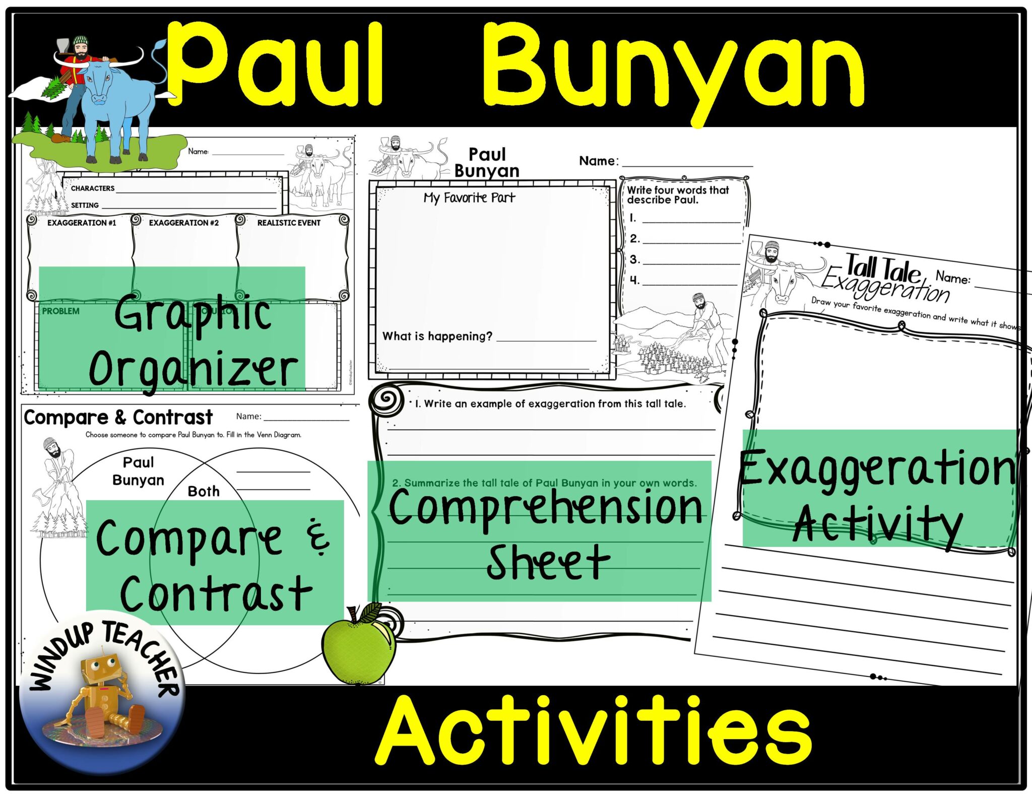Paul Bunyan Activity Sheets | Print and Go! | Made By Teachers