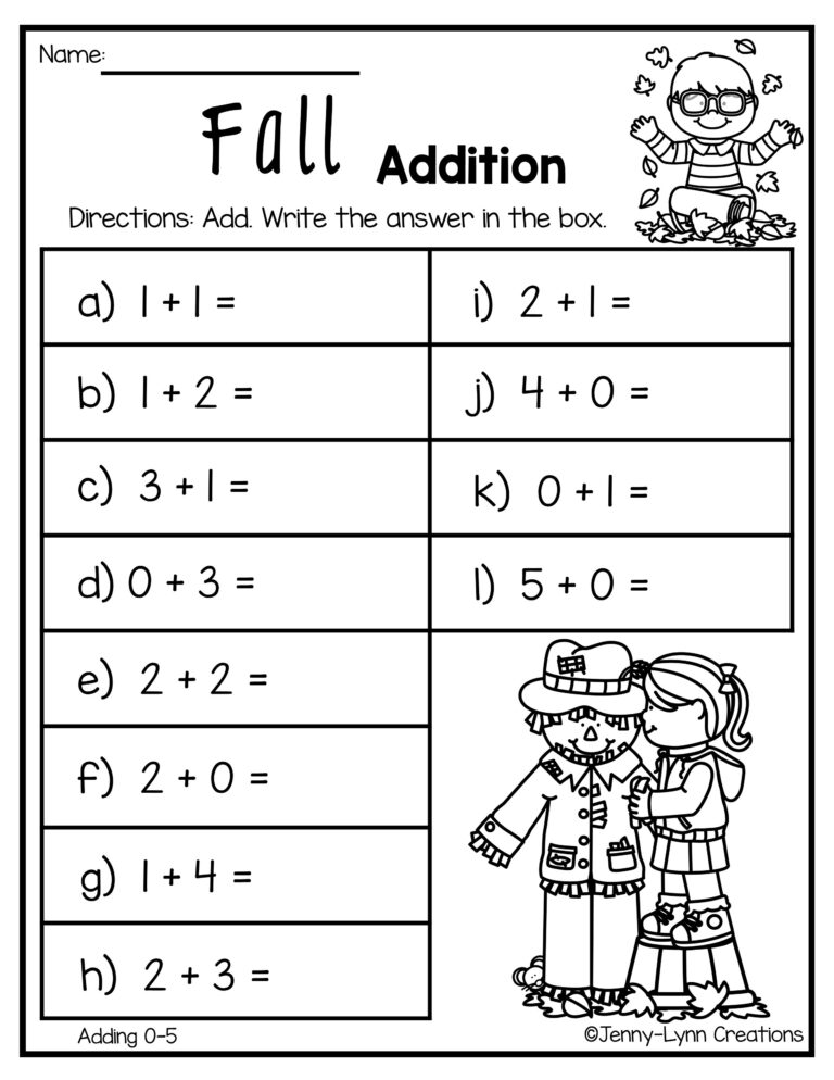 Fall Addition Worksheets | Made By Teachers